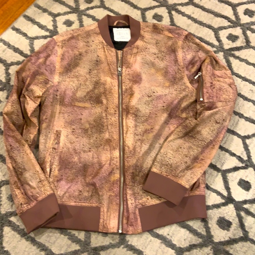 Ou Multi Purple Paint Splatter Jacket - Gem